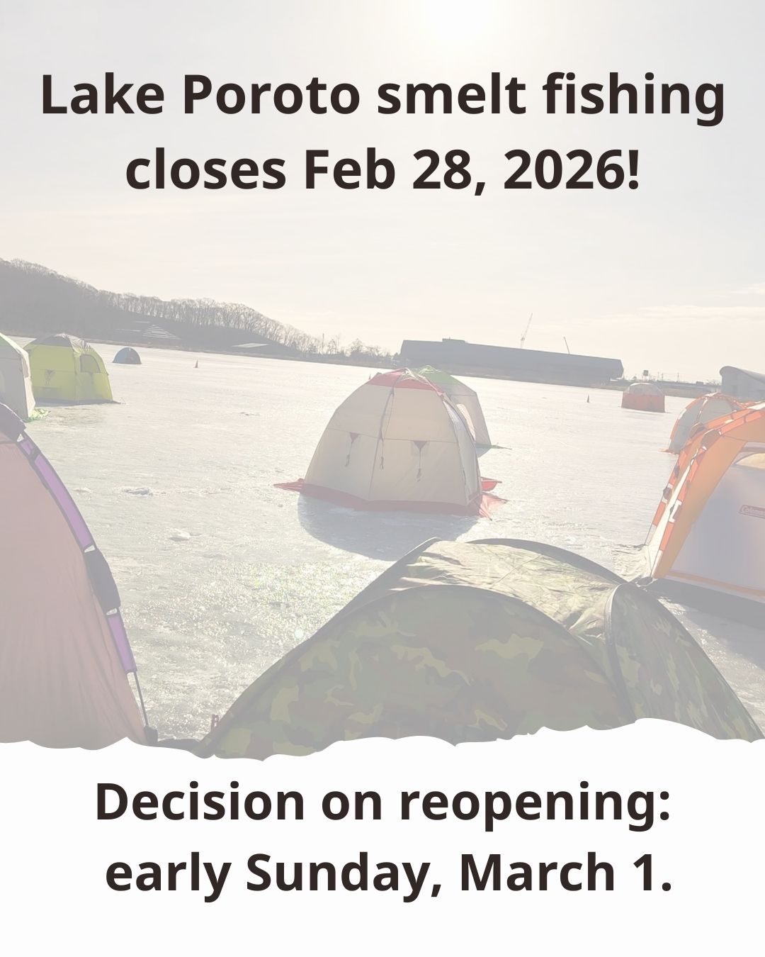 Smelt fishing on lake Poroto closes on February 28, 2026 | Hokkaido ...